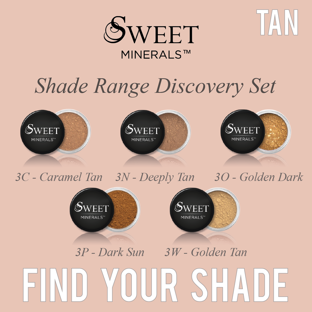 Shade Range Discovery Set - Foundation Shade Range Samples - Sweet Minerals