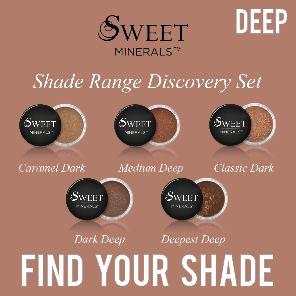 Shade Range Discovery Set - Foundation Shade Range Samples - Sweet Minerals
